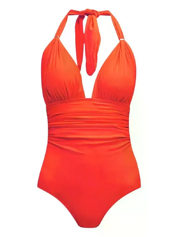 LENNY NIEMEYER One Piece Swimsuit With Plunge Neckline And Gathered Detailing - Red