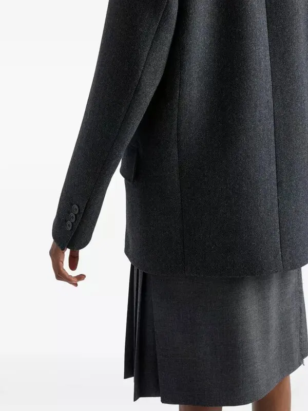 Prada Buttoned Chevron Wool Jacket