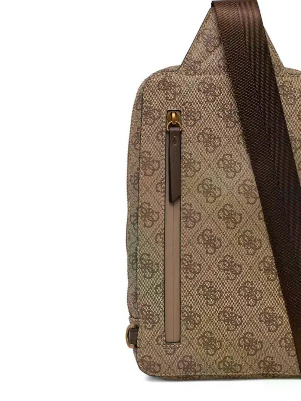 Guess Milano Monogram Zip Messenger Bag