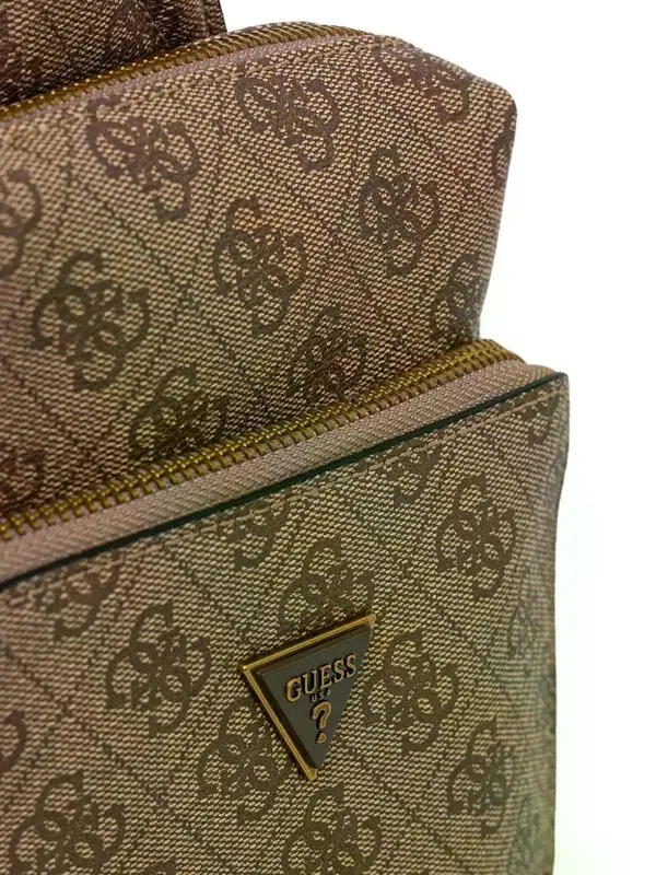 Guess Milano Monogram Zip Messenger Bag