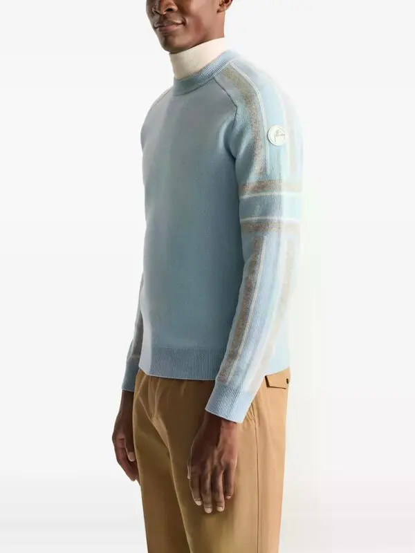 Fusalp Spectavia Contrast-stripe Jacquard Knit Sweater - Blue