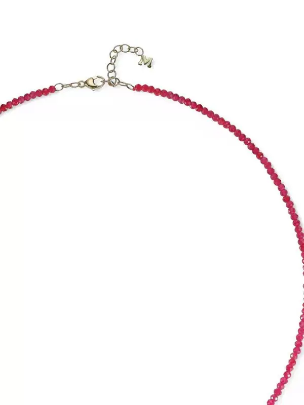 Mateo Ruby Beaded Necklace - Red