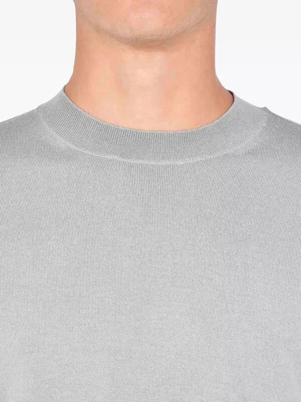 LOW BRAND Crew Neck Long Sleeve Sweater - Grey