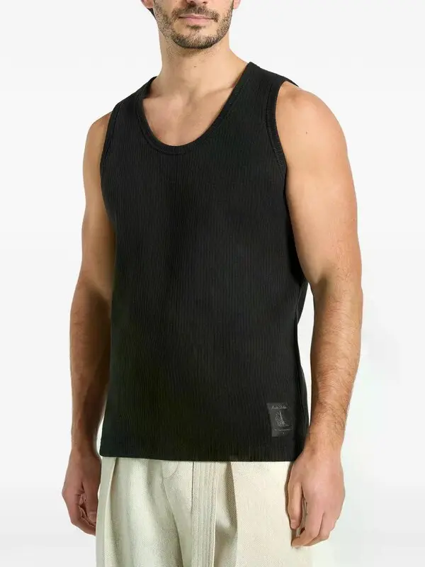Manière De Voir Ribbed Cotton Vest - Black
