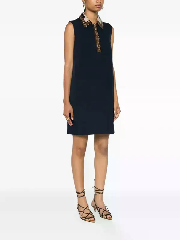 Fendi Sequined-trim Polo Minidress