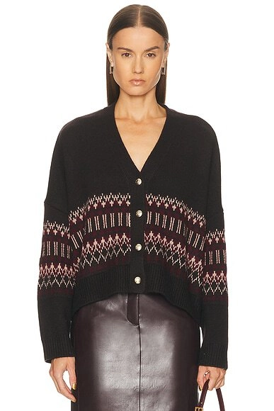 Sablyn Elliot B Boxy Cropped Fairisle Cardigan - Oaktree Multi