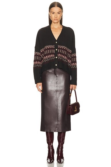 Sablyn Elliot B Boxy Cropped Fairisle Cardigan