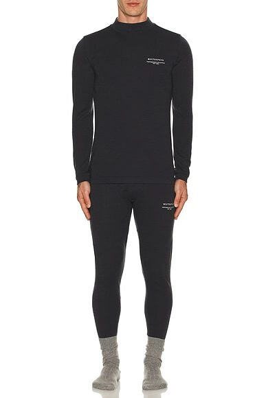 WHITESPACE Merino Mock Neck Baselayer T-shirt - Phantom