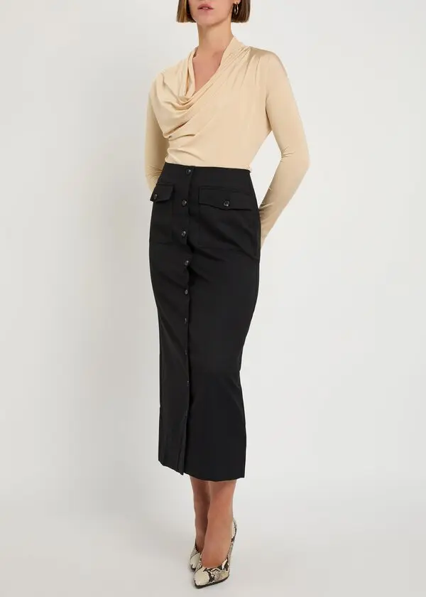 REFORMATION Twill Midi Skirt