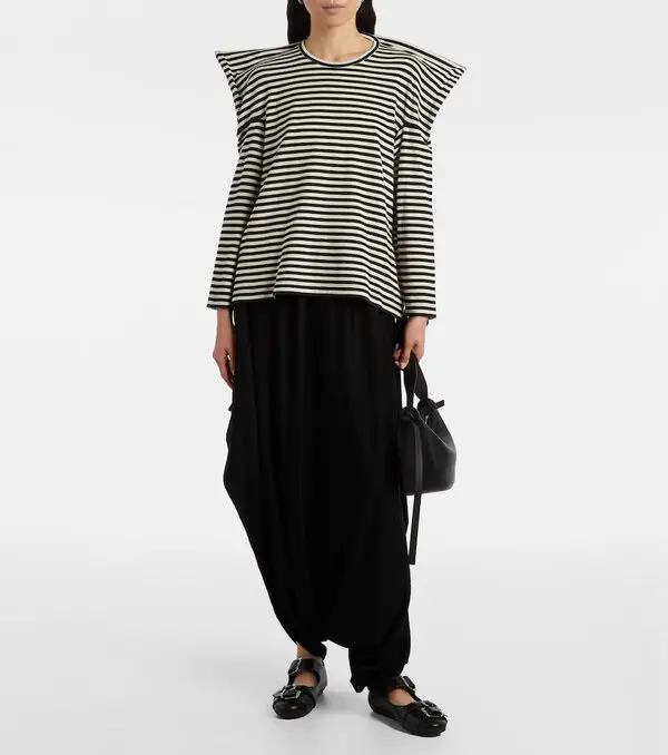 Junya Watanabe Striped Cotton And Wool Top