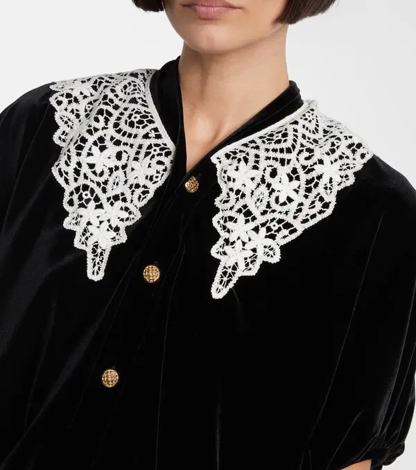 Junya Watanabe Lace Collar Jersey Top