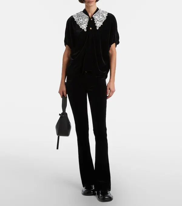 Junya Watanabe Lace Collar Jersey Top