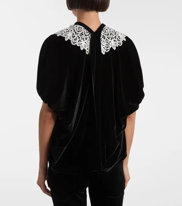 Junya Watanabe Lace Collar Jersey Top
