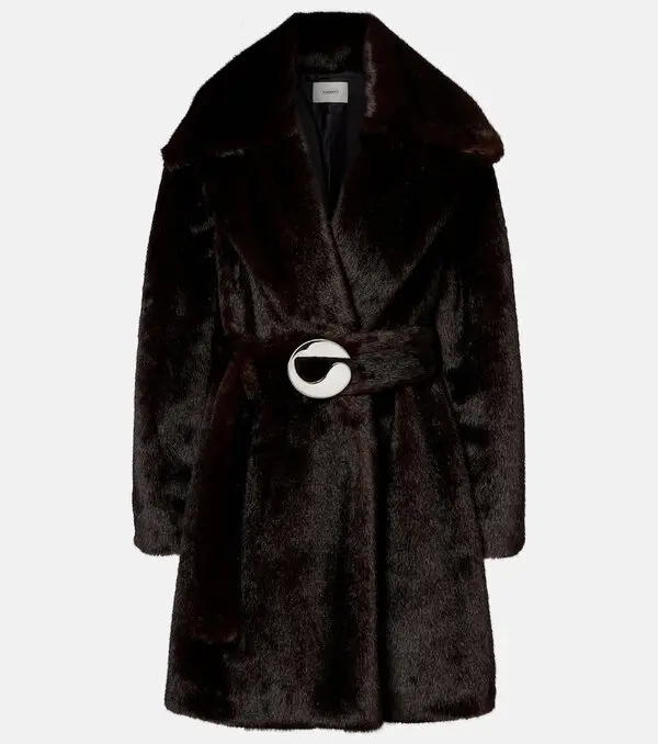 Coperni Logo Belted Coat - Brown
