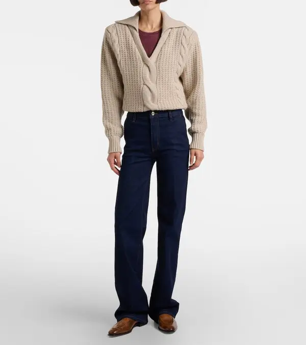 FRAME High-rise Straight Jeans In Rinse