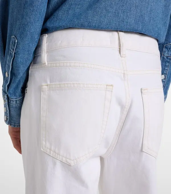FRAME Bubble Mid-rise Wide-leg Jeans - White