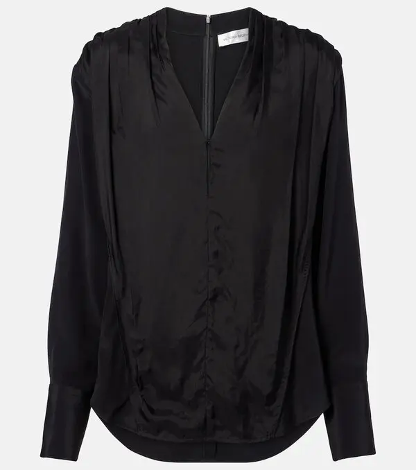 Victoria Beckham Silk Crepe De Chine Blouse - Black