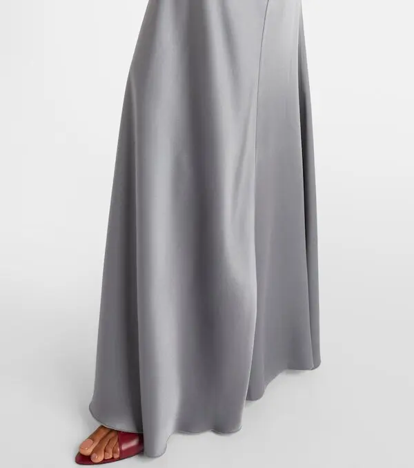 Victoria Beckham Isabella Gathered Satin Gown - Grey