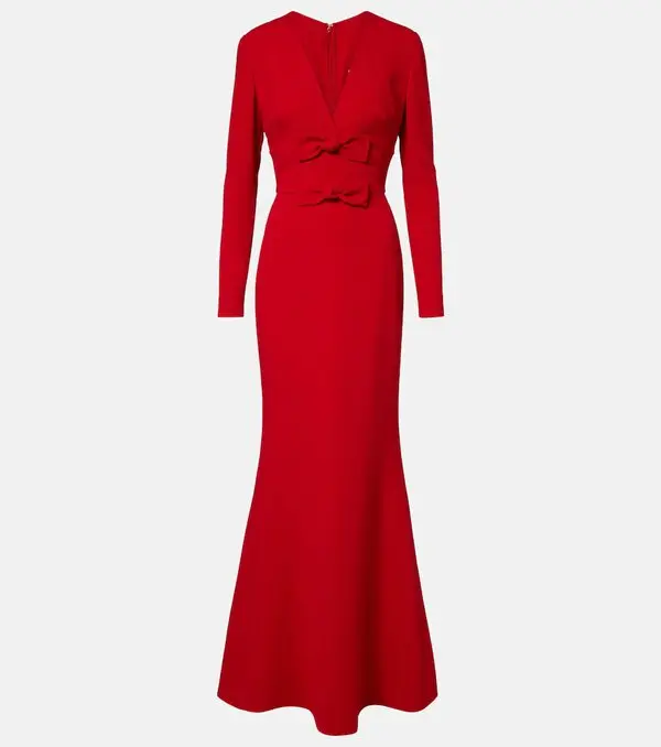 Elie Saab Bow-detail Cady Gown - Red