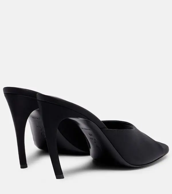 Attico Betta Satin Mules - Black