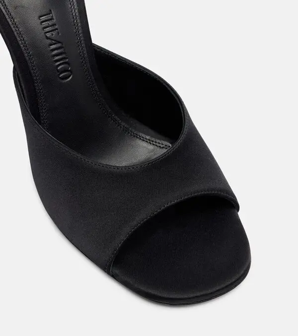 Attico Betta Satin Mules - Black