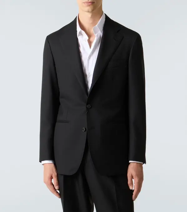 SAMAN AMEL Wool Suit Jacket - Black