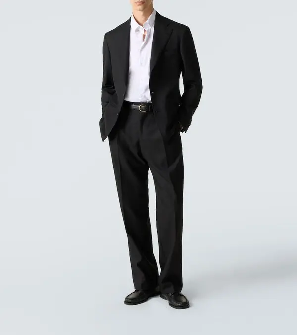 SAMAN AMEL Wool Suit Jacket - Black