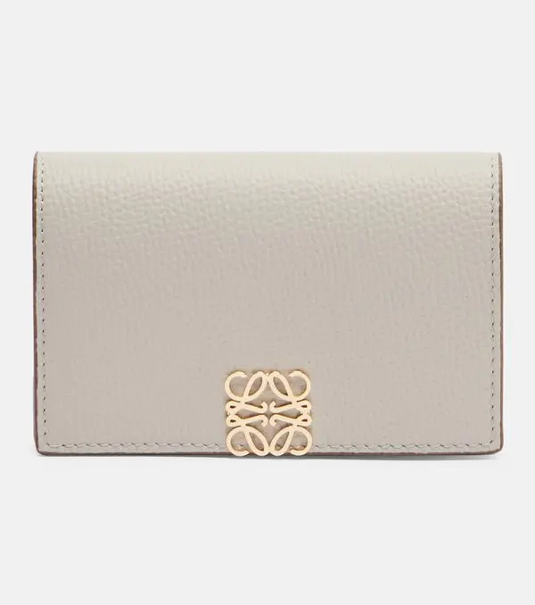 Loewe Anagram Leather Card Case - Grey