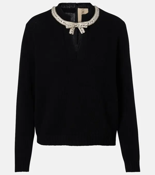 Valentino Garavani Sequined Virgin Wool Sweater - Black