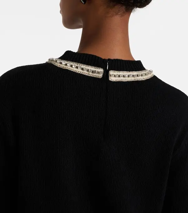 Valentino Garavani Sequined Virgin Wool Sweater - Black