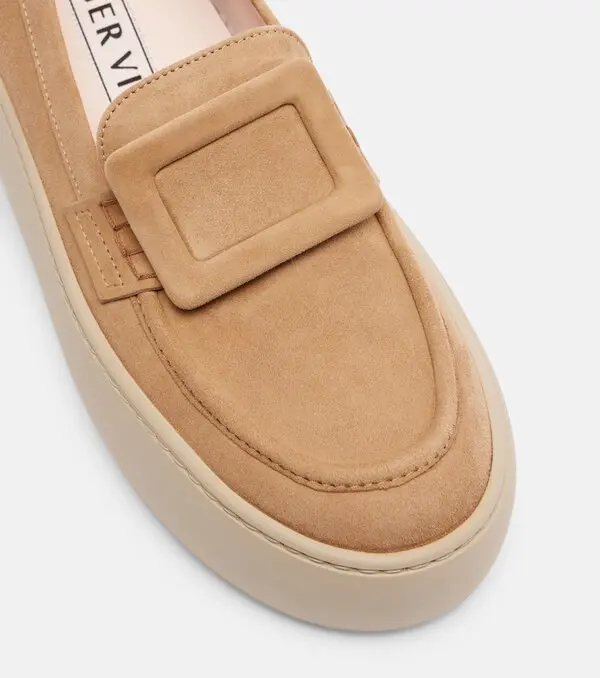 ROGER VIVIER Viv' Up Suede Platform Loafers