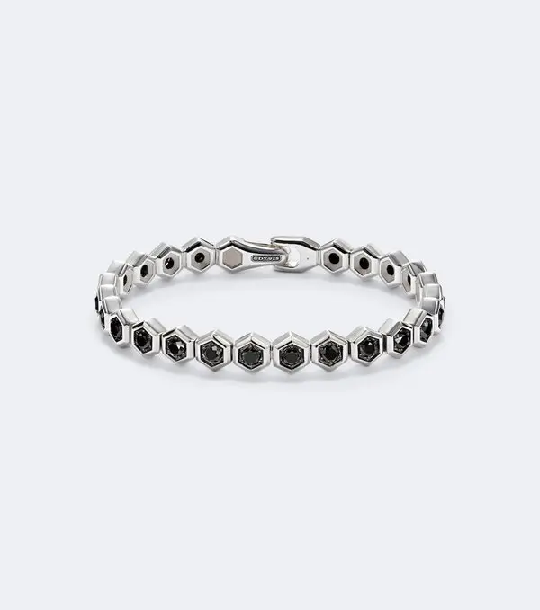 David Yurman Hex Sterling Bracelet With Diamonds - Silver