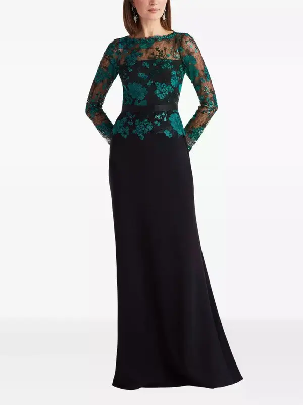Tadashi Shoji Floral Embellished Maxi Dress