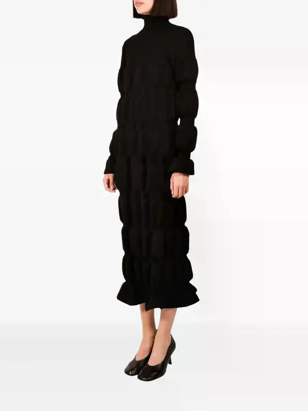 IOANA CIOLACU High-neck Tiered Midi Dress