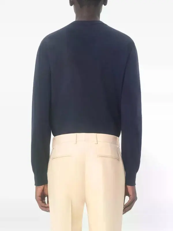 Valentino Garavani Vlogo Patch Wool Crew Neck Sweater