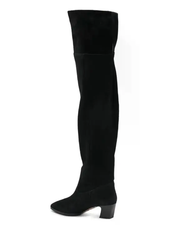 AQUAZZURA 45mm Over The Knee Suede Boots - Black
