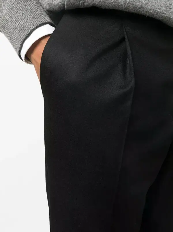 Brunello Cucinelli Mid-rise Wool Chino Trousers - Black