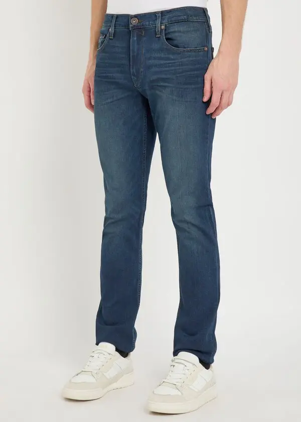 Paige Lennox Slim-leg Denim Jeans - Mid Blu