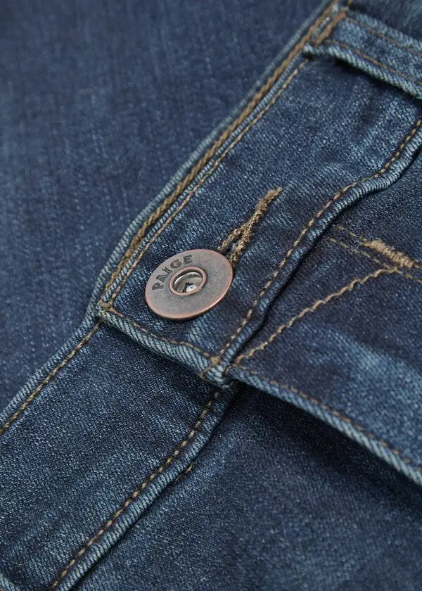 Paige Lennox Slim-leg Denim Jeans - Mid Blu