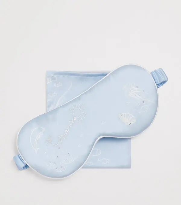 MANITO Silk-blend Sea Print Eye Mask