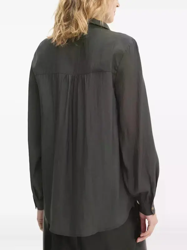 NEVER FULLY DRESSED Ruffled V-neck Button-up Shirt