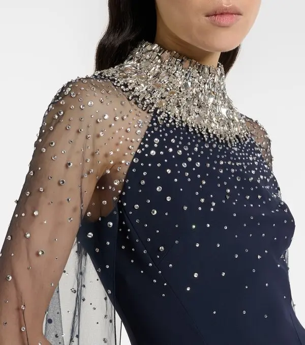 Jenny Packham Zadie Embellished Cape Gown