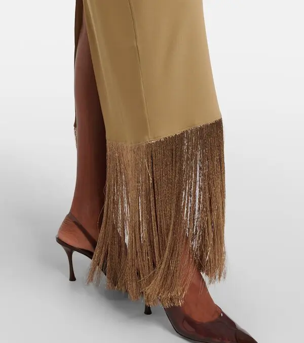 TALLER MARMO Berlin Fringed Crepe Cady Gown