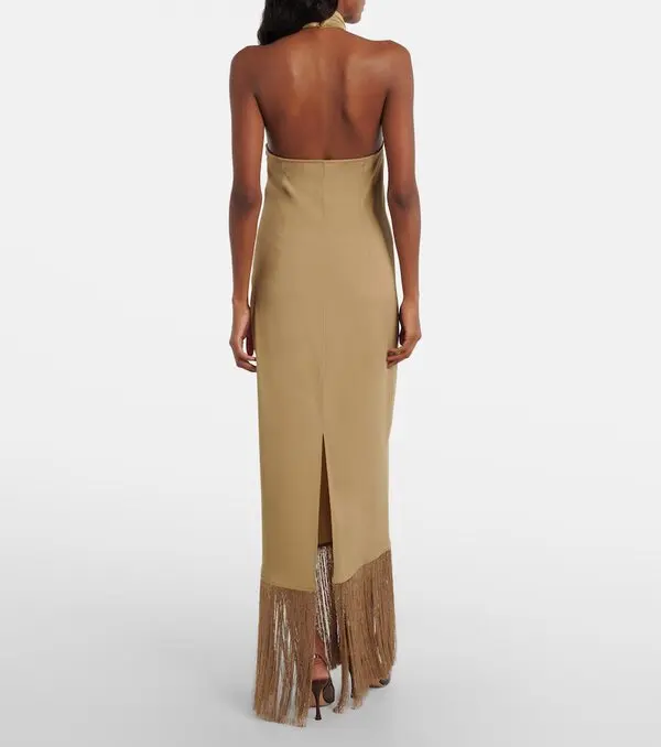TALLER MARMO Berlin Fringed Crepe Cady Gown