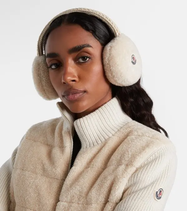 Moncler Logo Teddy Earmuffs - White