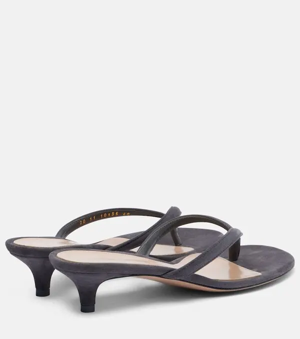 GIANVITO ROSSI Calypso 35 Suede Thong Sandals