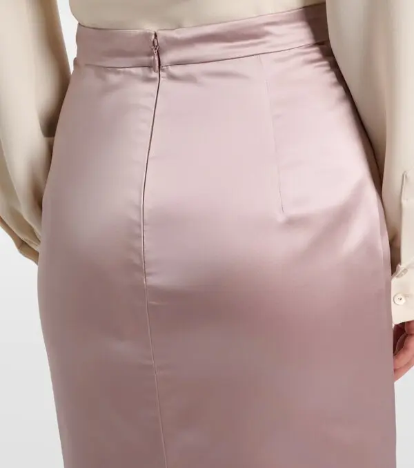 Valentino Garavani Feather-trimmed High-rise Midi Skirt