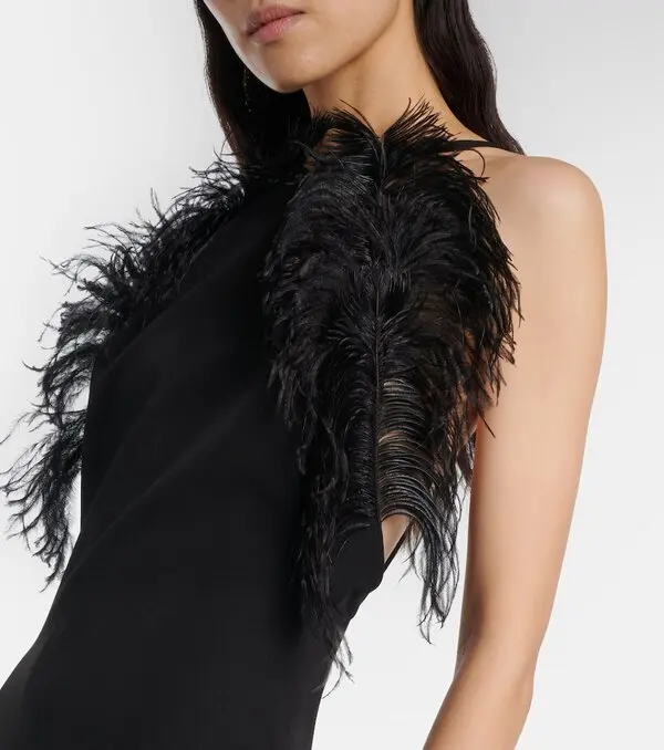 Attico Feather-trimmed Gown