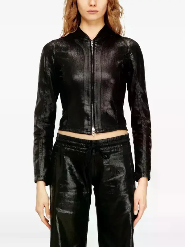 DIESEL® Coated Cotton Blend Cropped Jacket
