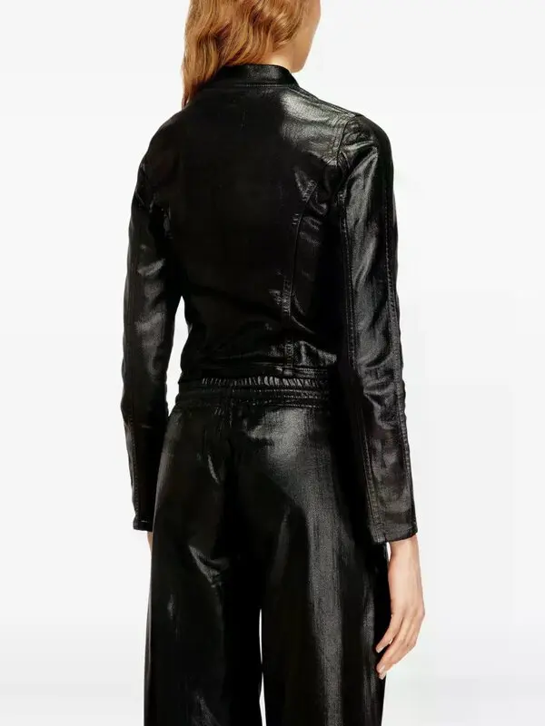DIESEL® Coated Cotton Blend Cropped Jacket